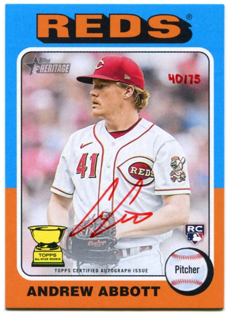 2024 TOPPS HERITAGE Andrew Abbott Real One On Card Inchiostro Rosso ...