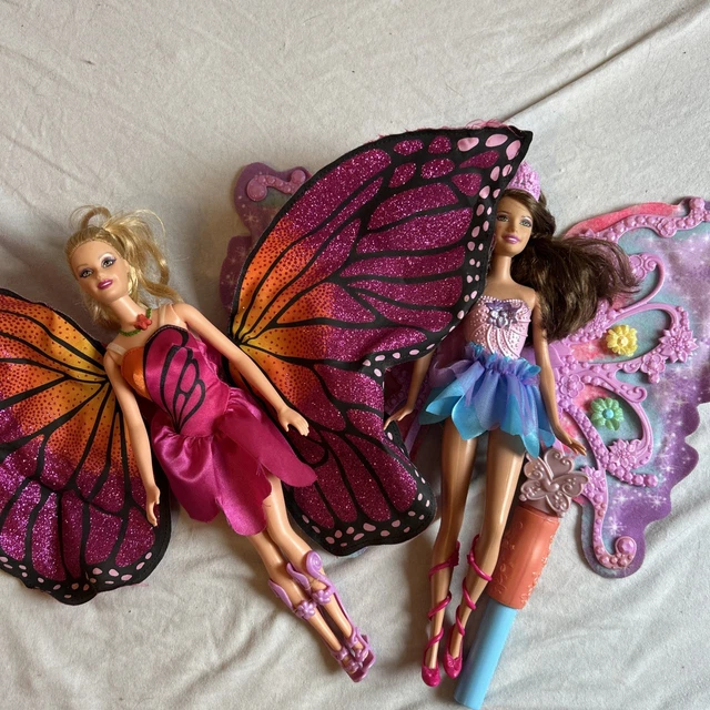 2 SCHMETTERLING PRINZESSIN Barbies aus dem Film Barbie Mariposa EUR 12 ...