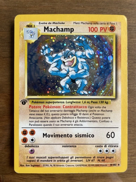 CARTA CARD POKEMON Machamp 100 PV 8/102 / Prima Edizione / HOLO / ITA ...