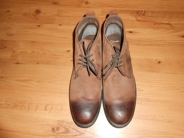 CLARKS MENS BROWN Leather Chukka Boots Commando Soles Size 11 ...