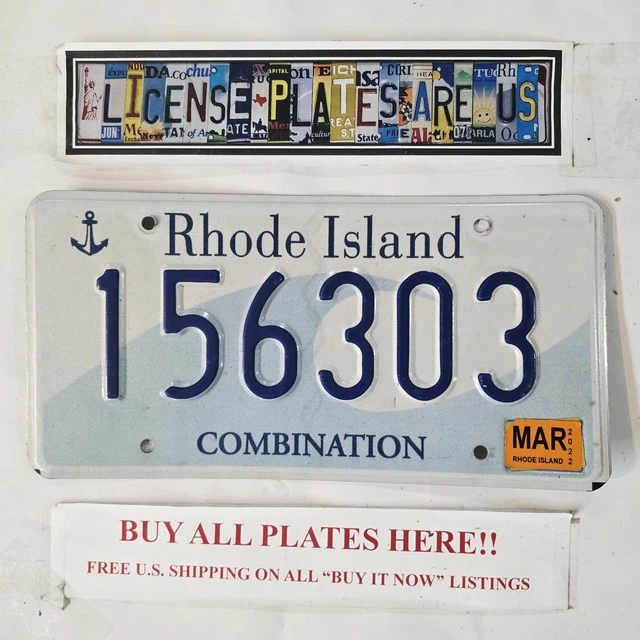 RHODE ISLAND LICENSE Plate 🔥Free📬🔥 156303 ~ Ri Ocean State Wave Graphic ...