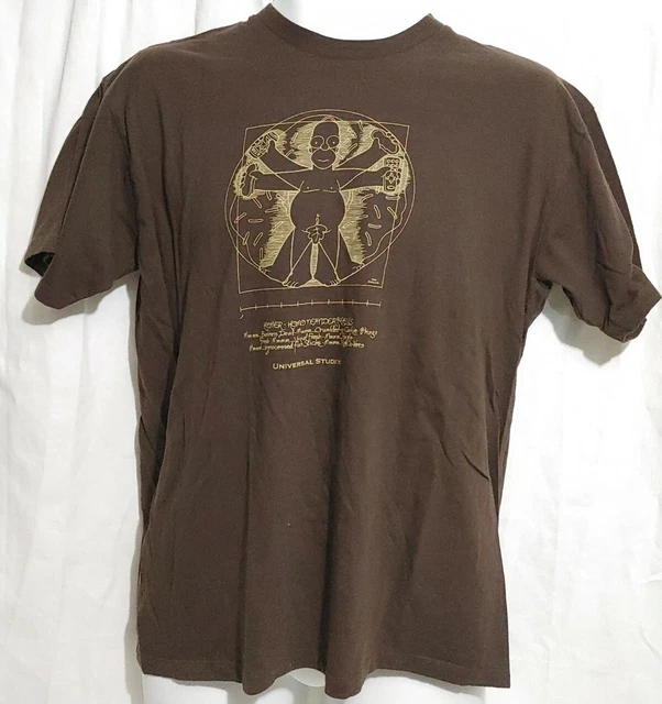 UNIVERSAL STUDIOS THE Simpsons Homer Vitruvian Man Medium Brown Shirt ...