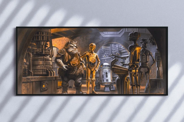 STAR WARS JABBA'S Droid Torturing Chamber Concept Art Print 37'' x 17 ...