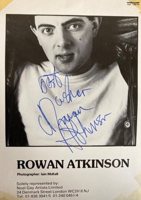 VINTAGE ROWAN ATKINSON BLACKADDER Mr Bean James Bond 80s signed ...