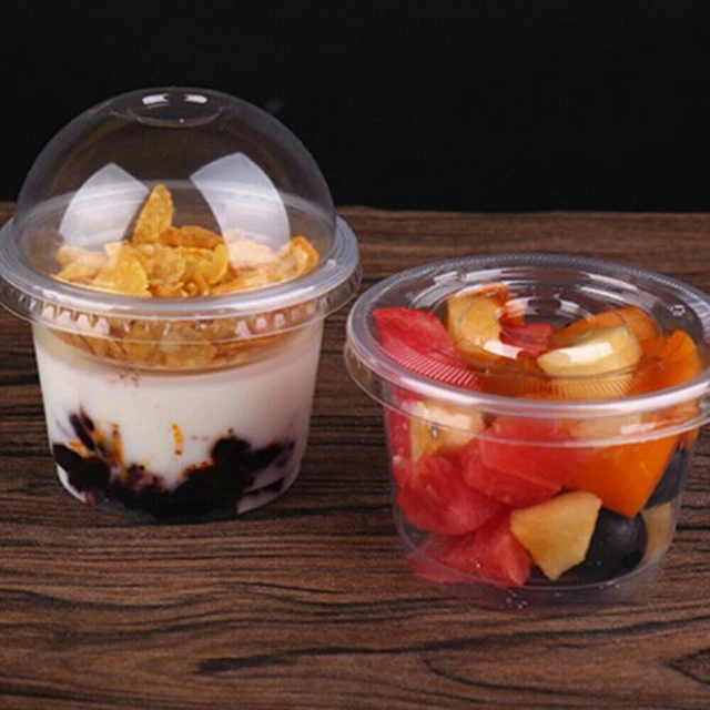 100 CLEAR CUP 250ML SmoothieBecher ShakeBecher 0,2L Obstbecher MIT ...