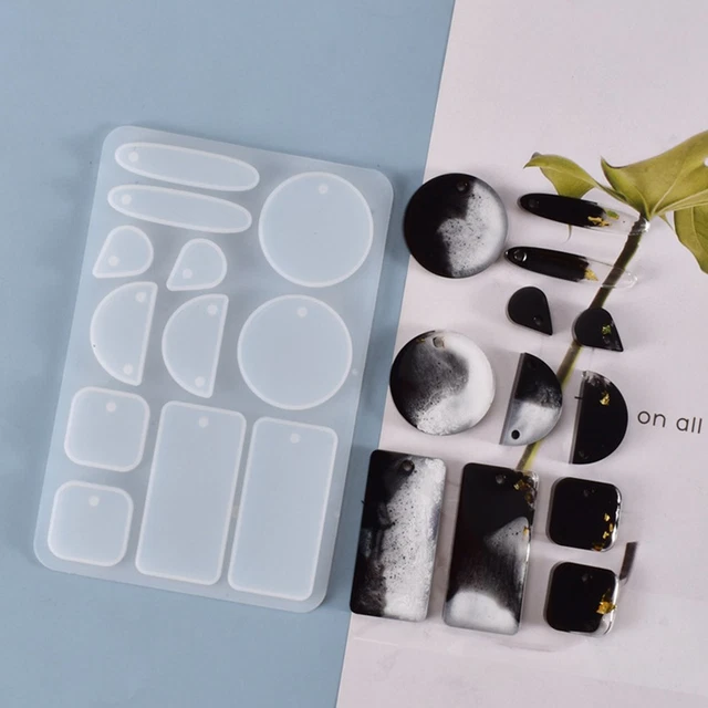 2 PACK SILICONE Resin Jewelry Casting Mold Eardrops Mould Epoxy Molds ...