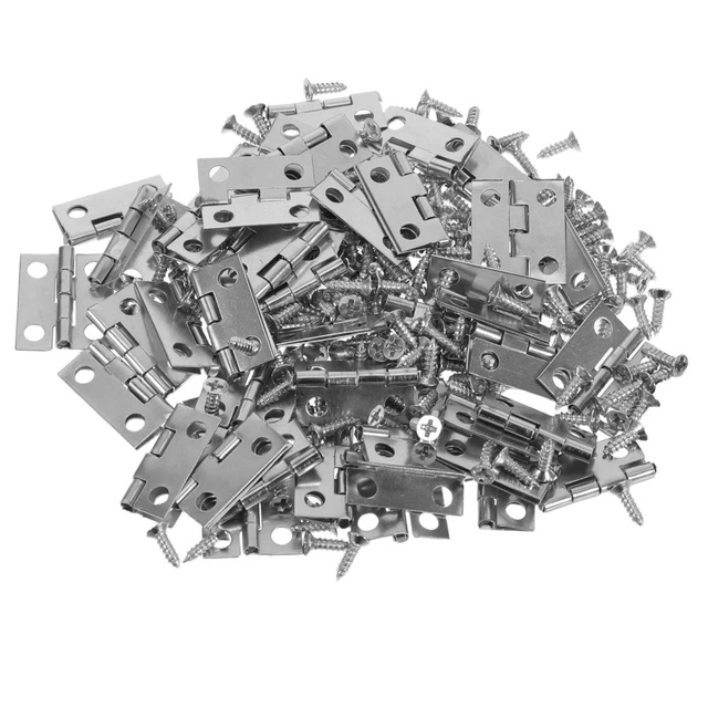 50 PCS MINI Hinge Set Tiny Hinges for Craft Projects Miniature ...