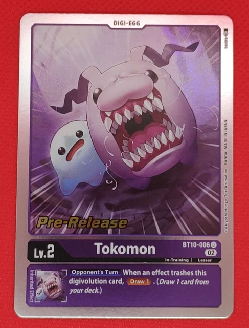 DIGIMON BT10-006 TOKOMON Xros Encounter Pre-release Stamped Uncommon NM ...