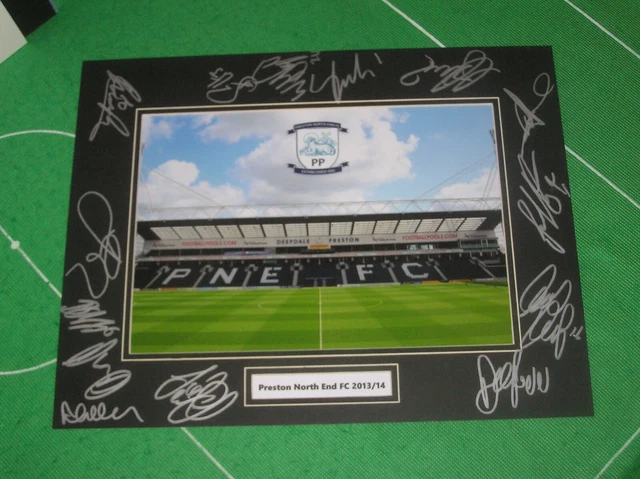 PRESTON NORTH END PNE Stadium Mount Signed x Fourteen 2013/2014 Season ...