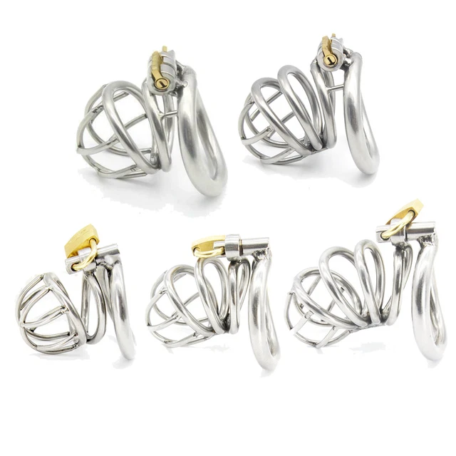 BDSM PENISKÄFIG AUS Edelstahl Keuschheitskäfig mit Schloss für Männer Restraint EUR 23,25 ...