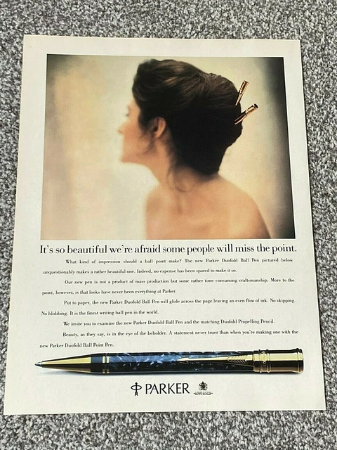 COLLECTABLE VINTAGE 1990 Magazine Advert Picture Parker Duofold Ball ...
