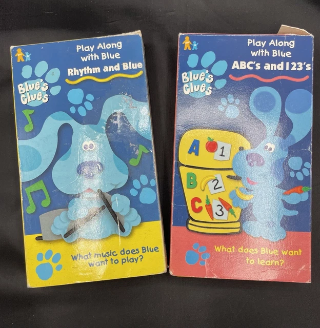 LOT OF 2 Nickelodeon Blue's Clues VHS: Rythm and Blue & ABC's and 123's ...