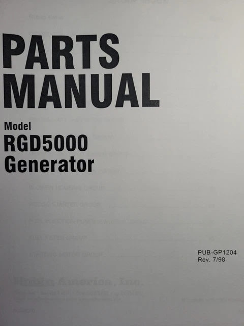 ENSEMBLE DE PIÈCES catalogue catalogue de générateurs électriques ...