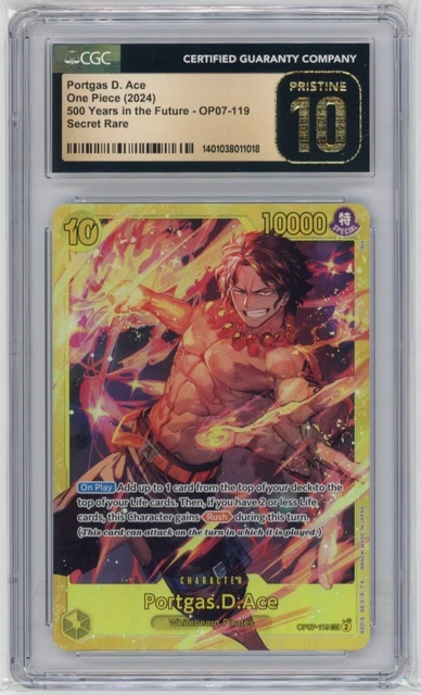 PORTGAS D ACE OP07-119 SR One Piece 500 Years in the Future 2024 CGC ...