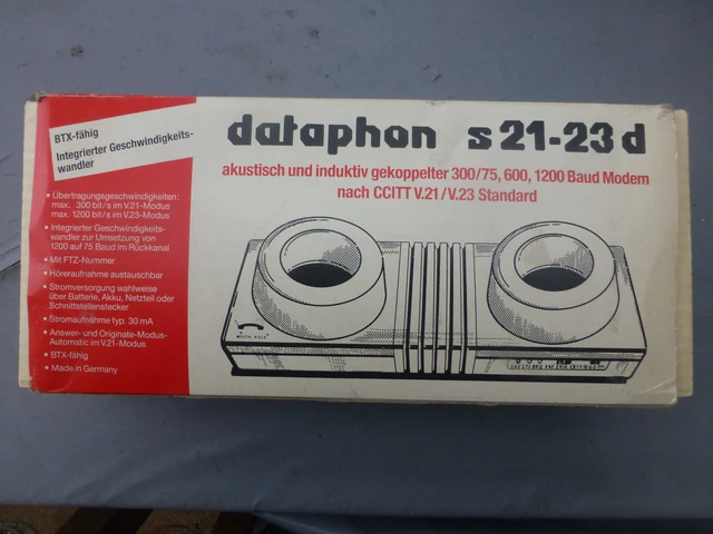 DATAPHON S21-23D 300-1200 baud Modem / Akkustikkoppler, gebraucht ...