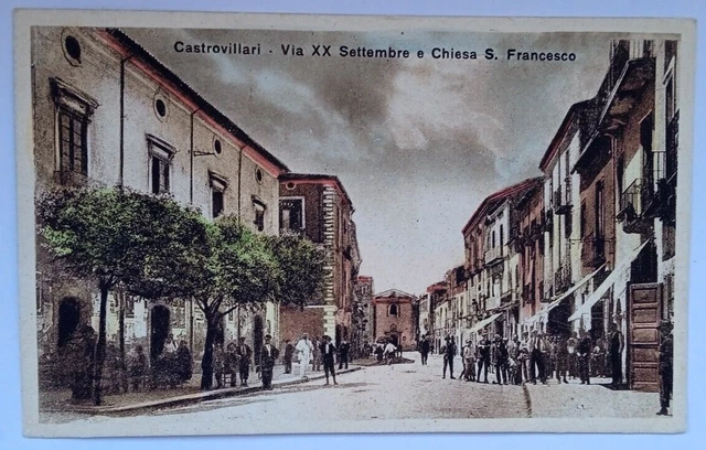 CARTOLINA ANTICA-CASTROVILLARI-COSENZA-VIA XX Settembre-Chies-Bella ...