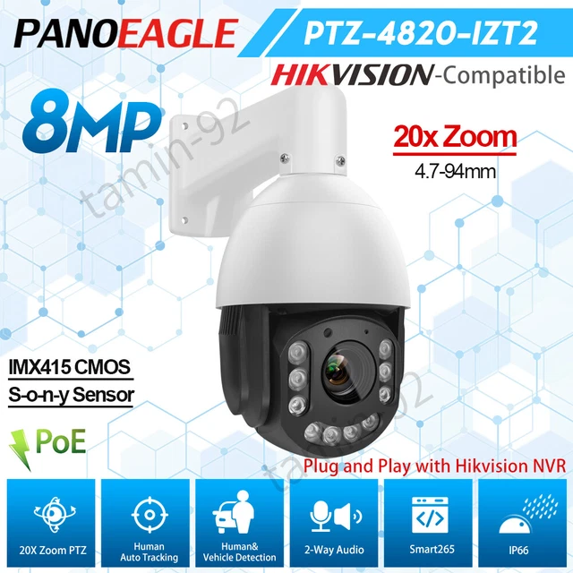 HIKVISION COMPATIBLE 20X 4K PTZ Camera Dome 2-Way Audio IR Human Auto ...