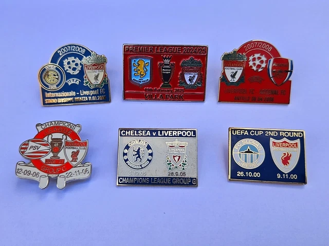 COLLECTION OF LIVERPOOL FC Match Day Pin Badges X6 Job Lot Set Bundle ...