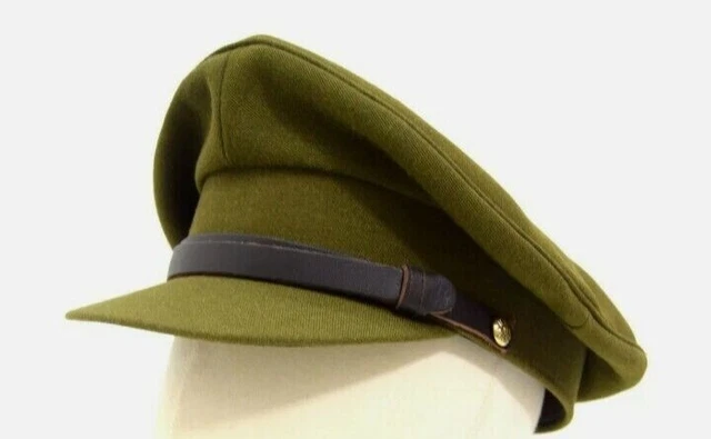 BRITISH ARMY 1940'S Khaki Peak Cap WWII Officers Style Dress Uniform ...
