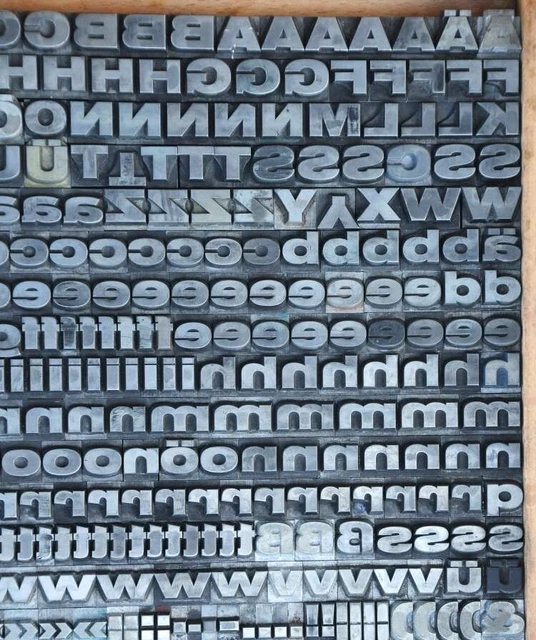 POLICE DE CARACTÈRES HELVETICA plomb lettres typographie imprimerie ...