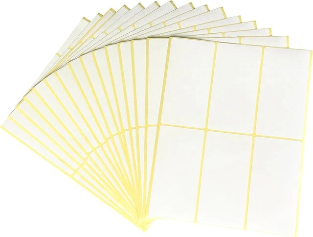 A5 RECTANGULAR LABEL s - Printable - White, 50 x 100 mm, 90 Labels/15 ...