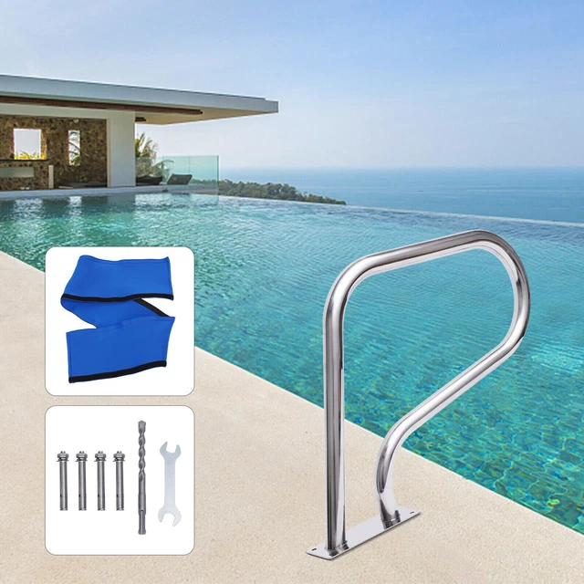 INGROUND SWIMMING POOL Hand Rail Railng Stainless Steel Stair Ladder ...