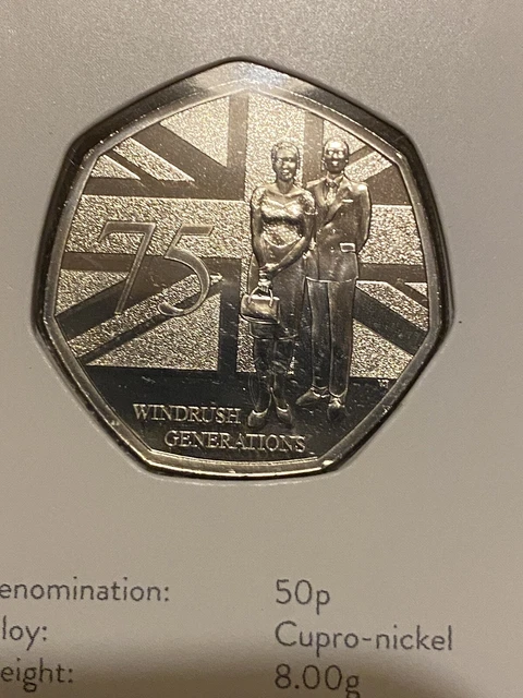 50P NEW WINDRUSH GENERATION 2023 Part Of Royal Mint Annual Set Kings ...