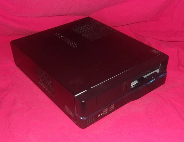 MICRO ATX SLIM Low Profile PC Desktop Computer Flat Case Black Used m ...