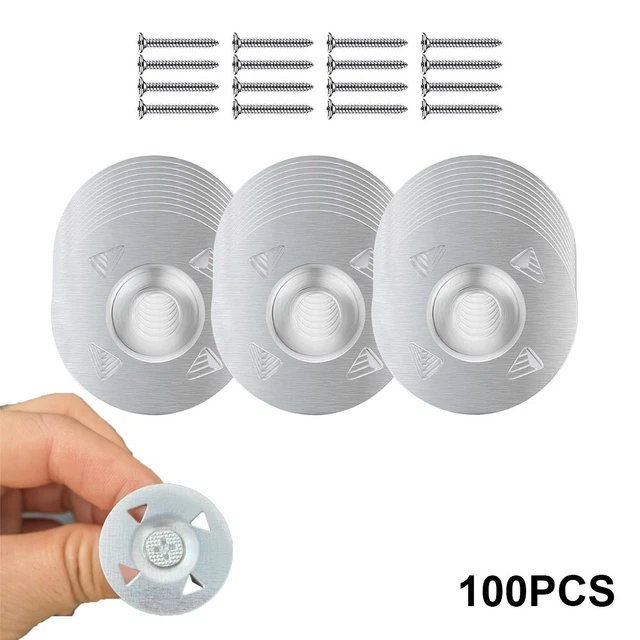 COMPLETE SET OF 100 Plaster Washers and Screws Rust Resistant Easy to ...