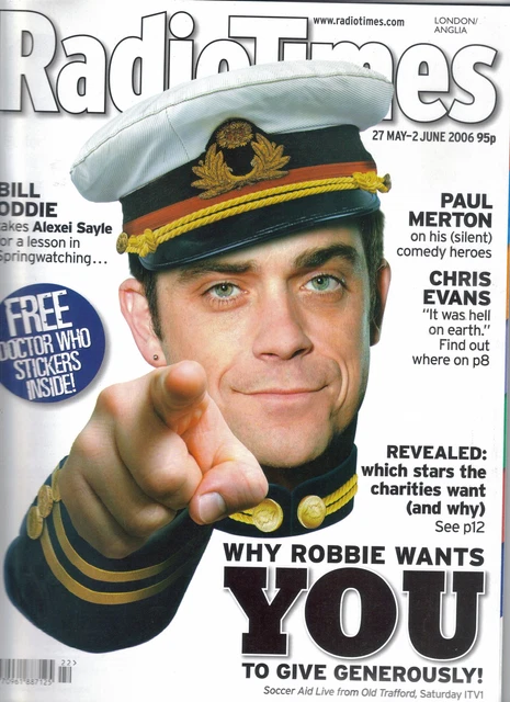 RADIO TIMES DOCTOR Who, Robbie Williams, Paul Merton, Bill Oddie 27/5 ...