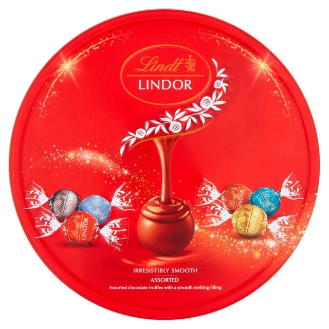 LINDT LINDOR ASSORTED Chocolate Truffles Tin 450g £21.50 - PicClick UK