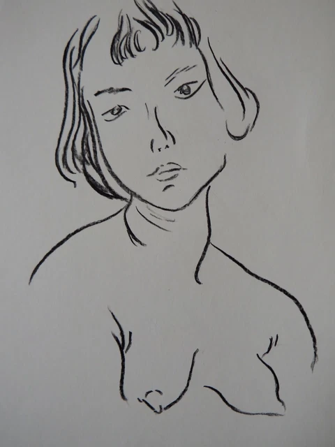 CHINAGRAPH DRAWING AFTER Henri Matisse Tete Penchee vers la gauche £29. ...