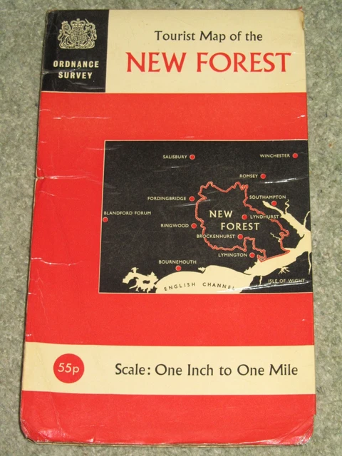 OS ORDNANCE SURVEY 1" to 1 mile Tourist Map - the New Forest - 1966 ...