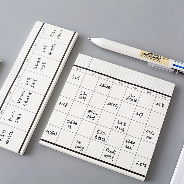 DIARY WEEK PLANNER Monthly Planning Time Schedule Notepad Memo Pad ...