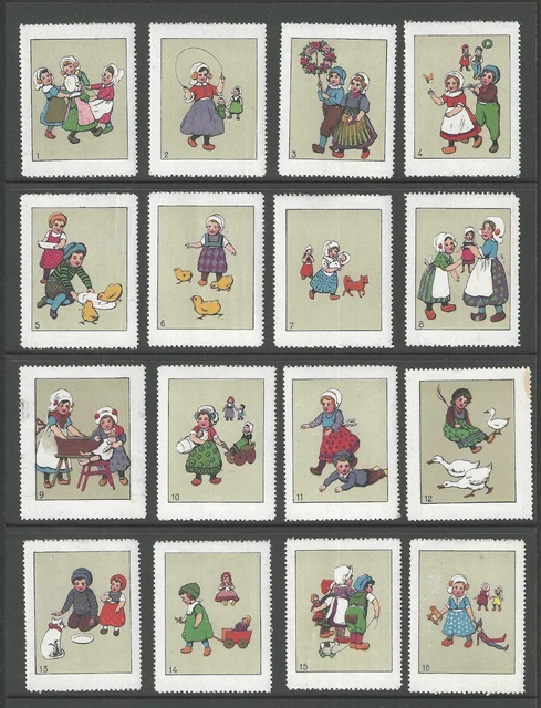 GERMANY, CHILDREN SET of 24 Early Poster Stamps/Cinderella Labels $135. ...