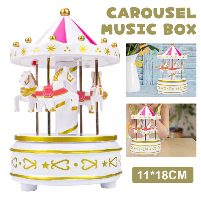 MUSIC BOX PLASTIC Horse Roundabout Carousel Musical Box Christmas Gift ...