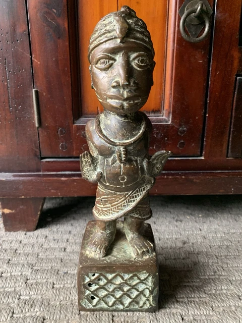 RARE ANCIENNE BELLE Statue Bronze Homme Chef Benin Niger - Art Premier ...