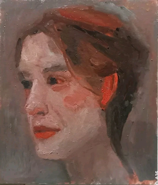 TABLEAU PEINTURE HUILE Portrait Femme Post Impressionniste Signé EUR 90 ...
