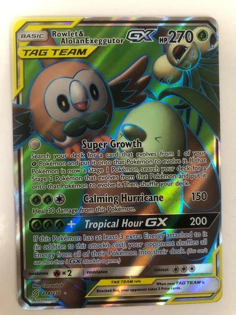 ROWLET ALOLAN EXEGGUTOR GX Full Art SM Unified Minds comme neuf feuille 214/236 boîte-S5-208 EUR ...