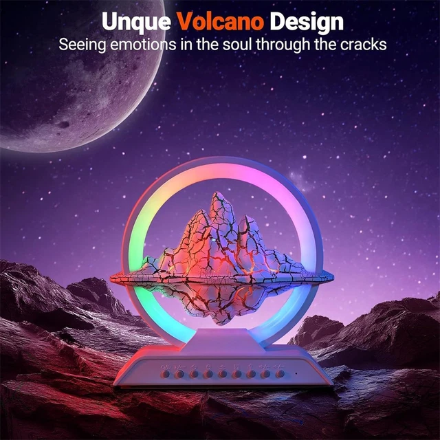 VOLCANO SMART LAMP Bluetooth Speaker RGB Ambient Night Light w/ 10 ...