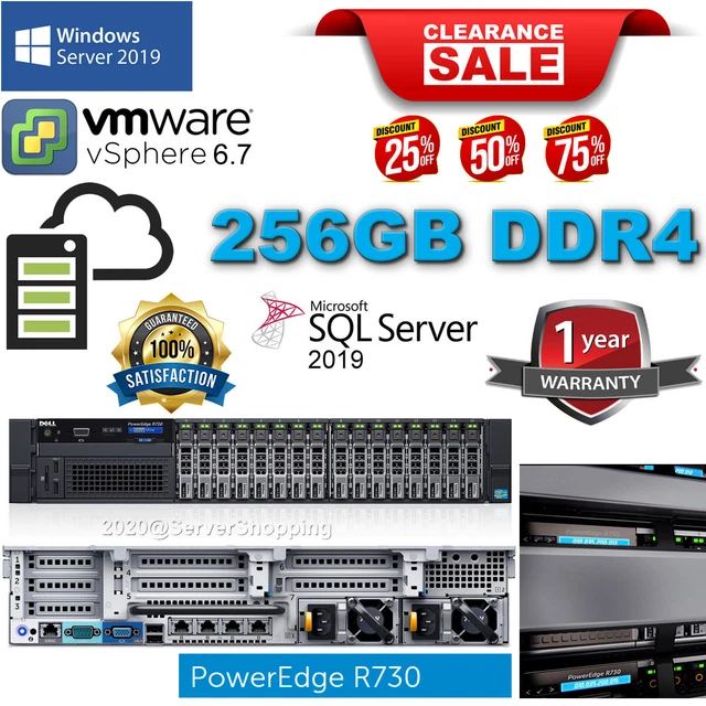 LOTTO SERVER DELL PowerEdge R730 32 core e5-2690v4 E5-2683v4 256 GB RAM ...