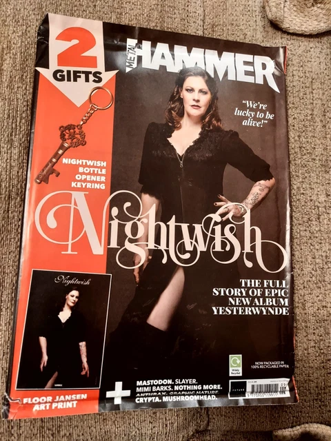 METAL HAMMER MAGAZINE No 391 Nightwish, bottle opener keyring and print ...