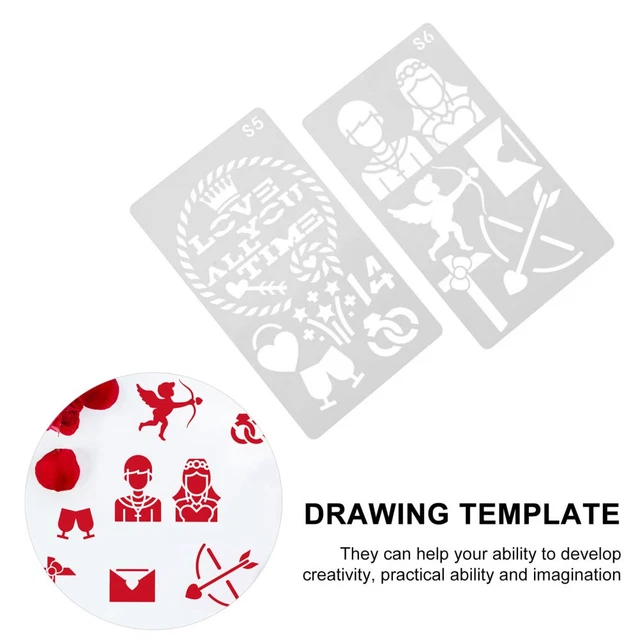 12 PCS VALENTINE'S Day Stencils Template Drawing Artistic Hollow $21.76 ...