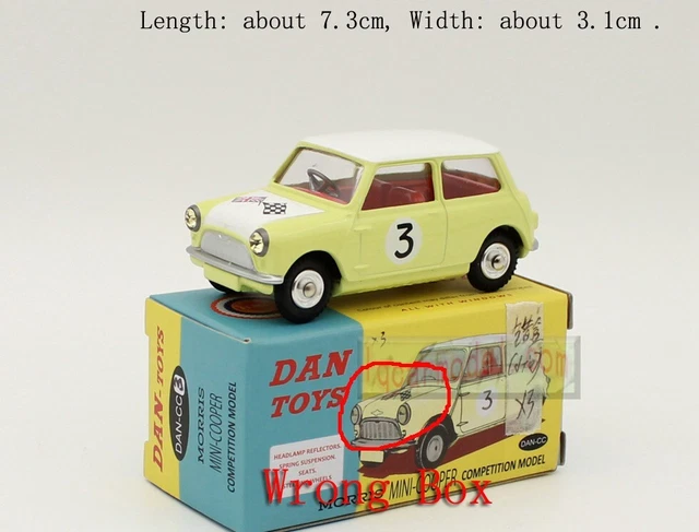 DAN TOYS MORRIS MINI COOPER COMPETITION MODEL Metal Diecast White ...