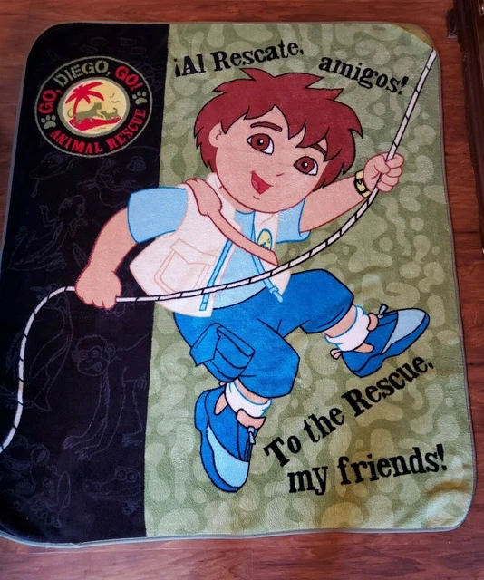 2006 GO DIEGO GO Animal Rescue Fleece Throw Blanket 50"x60" Nickelodeon ...