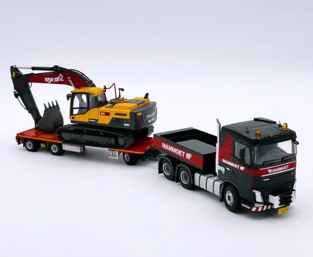 VOLVO FH4 BALLAST box jumbo drawbar trailer+Volvo excavator "Mammoet ...