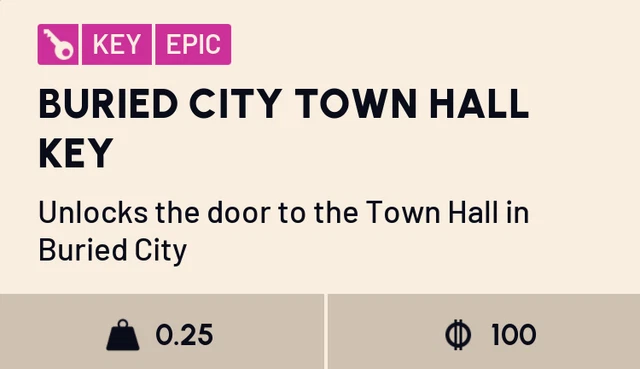 ARC RAIDERS, BURIED CITY TOWN HALL KEY , sehr schnelle Lieferung EUR 2 ...