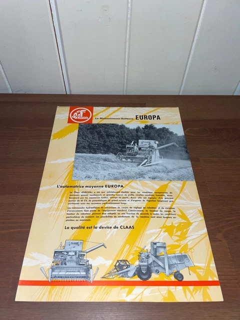 BROCHURE PROSPEKT PROSPECTUS MOISSONNEUSE BATTEUSE CLAAS EUROPA tracteur-someca EUR 9,99 ...