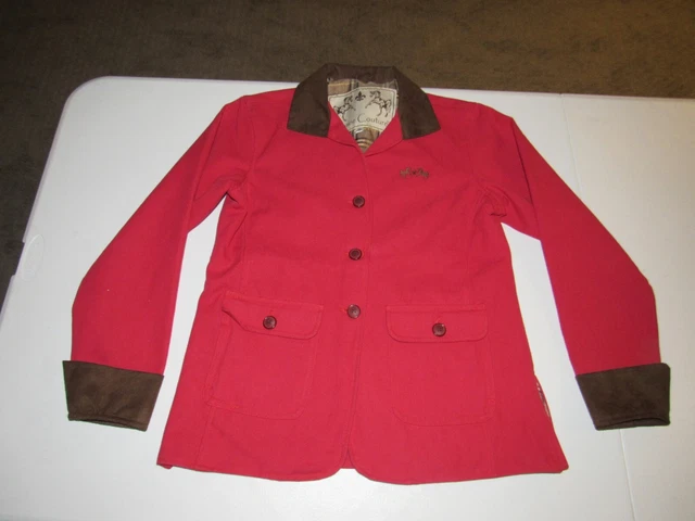 EQUINE COUTURE WOMEN'S Red Button Up Cambridge Barn Equestrian Jacket ...