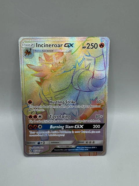 POKÉMON TCG INCINEROAR GX Guardians Rising 147/145 Holo Secret Rare ...